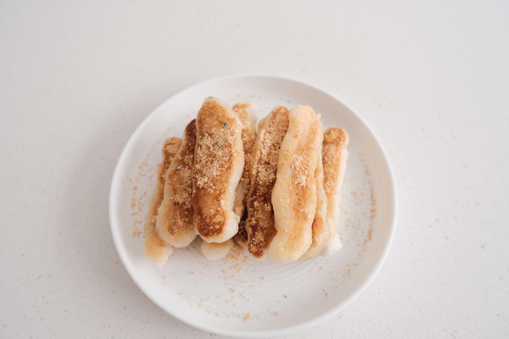 Pan Fried Rice cake with Brown Sugar Syrup - Linny at Home
